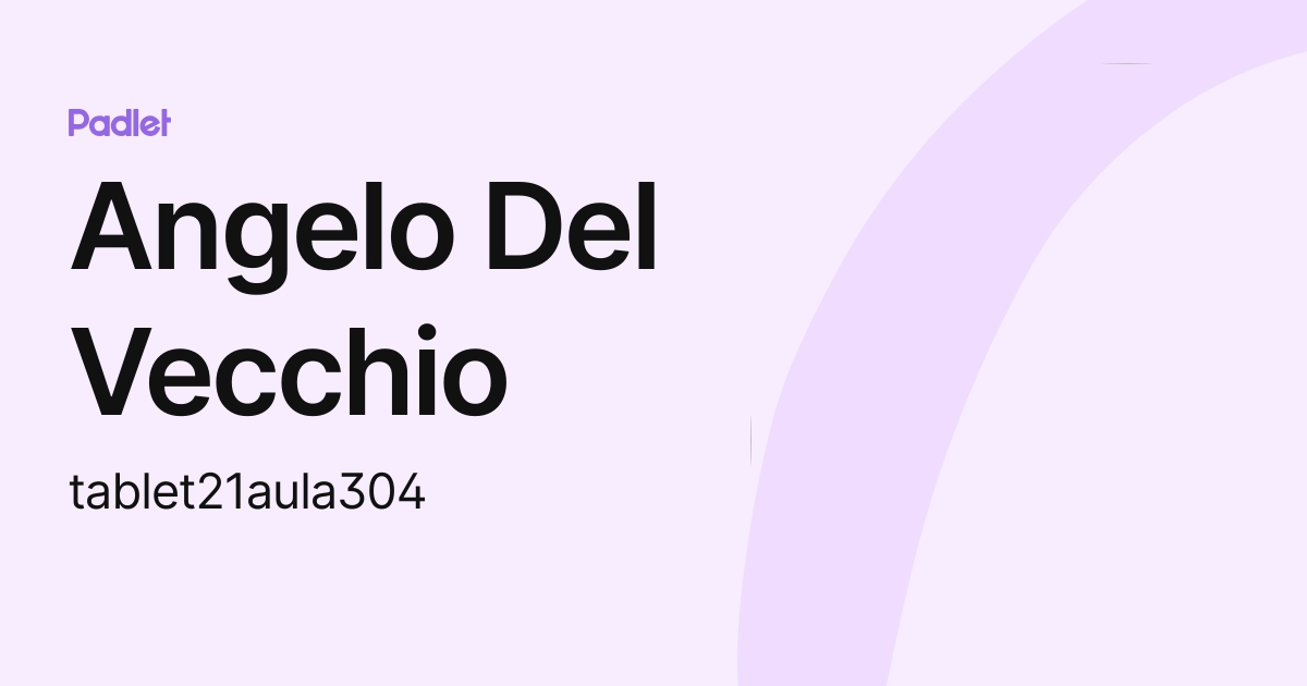 Angelo Del Vecchio (tablet21aula304) profile | Padlet