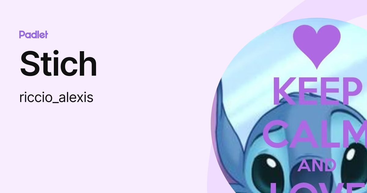 Stich (riccio_alexis) profile | Padlet