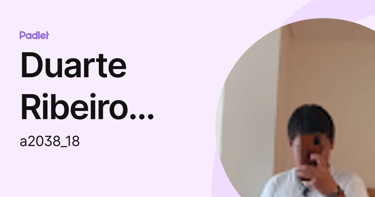 Duarte Ribeiro Meireles (a2038_18) profile | Padlet