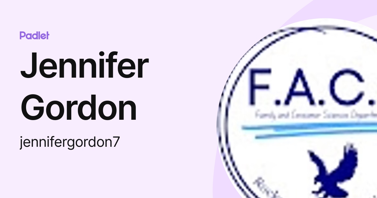 Jennifer Gordon (jennifergordon7) profile | Padlet