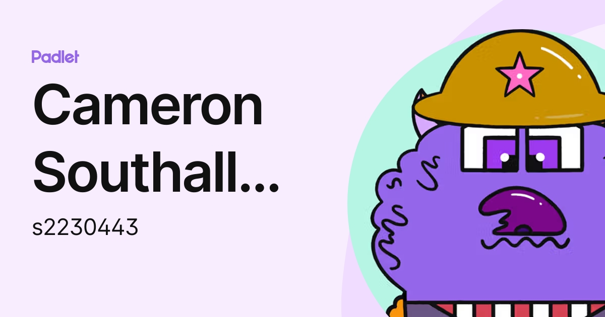 Cameron Southall (s2230443) (s2230443) profile | Padlet