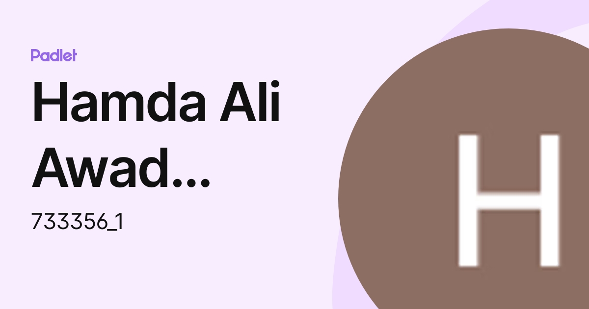 Hamda Ali Awad Salem Al Yassi (733356_1) profile | Padlet