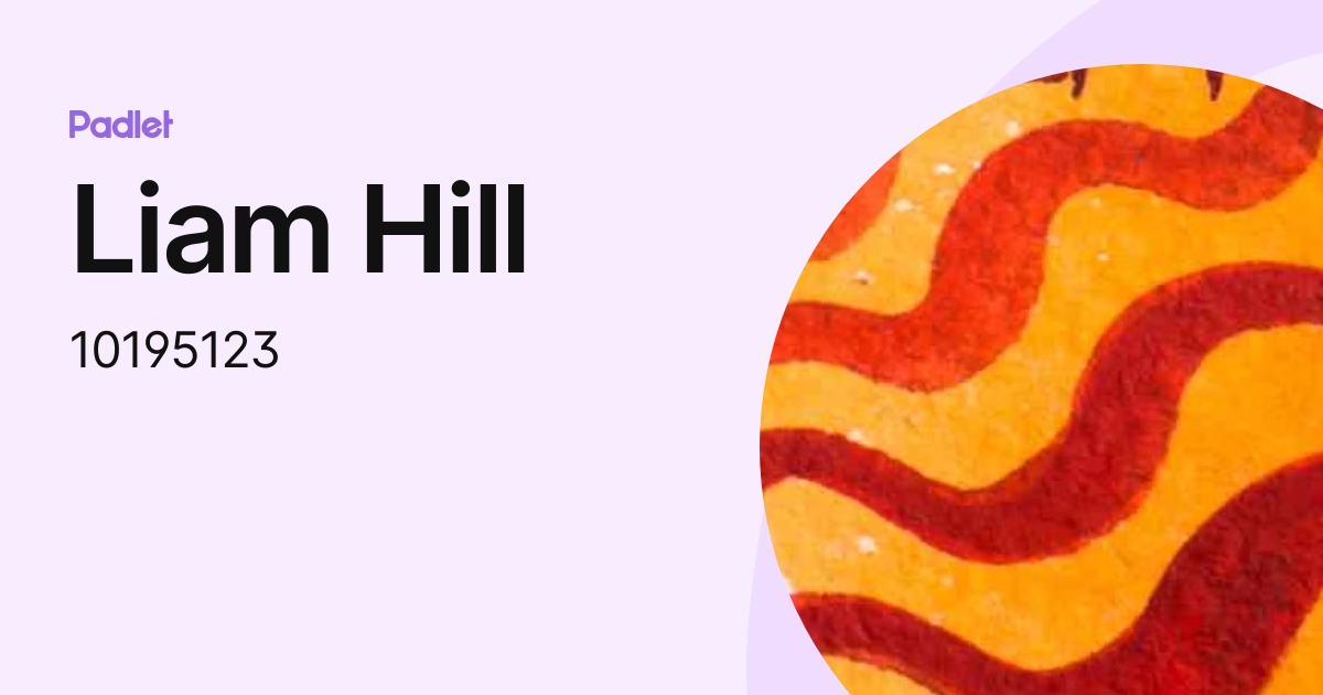 Liam Hill (10195123) profile | Padlet