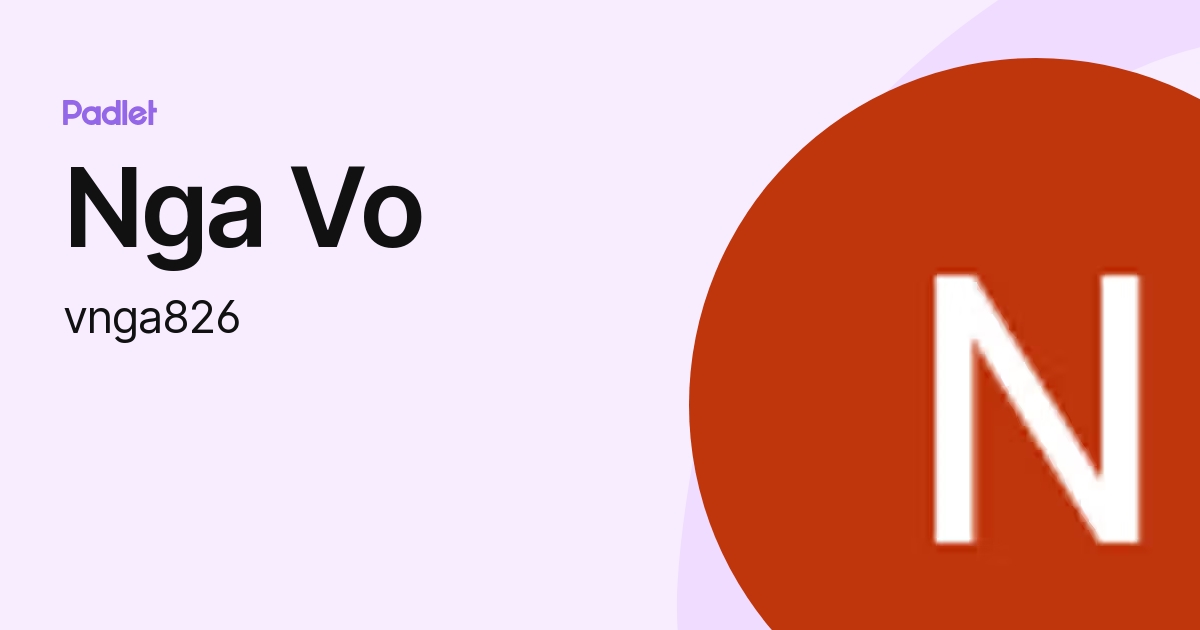 Nga Vo (vnga826) profile | Padlet