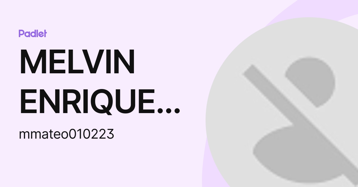 MELVIN ENRIQUE MATEO MARTINEZ (mmateo010223) profile | Padlet