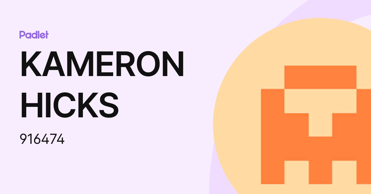 KAMERON HICKS (916474) profile | Padlet
