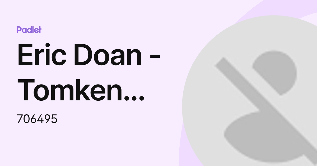 Eric Doan - Tomken Road MS (1153) (706495) profile | Padlet