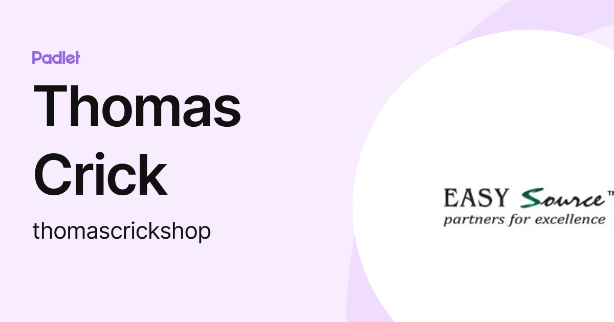 Thomas Crick (thomascrickshop) profile | Padlet