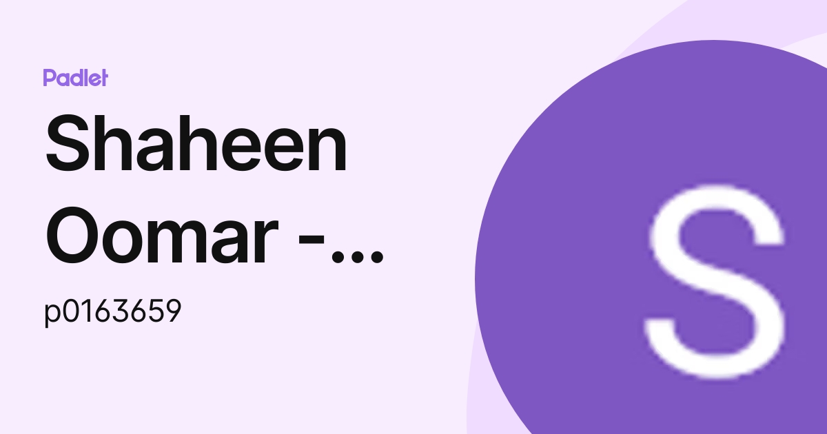 Shaheen Oomar - Willow Way PS (1548) (p0163659) profile | Padlet