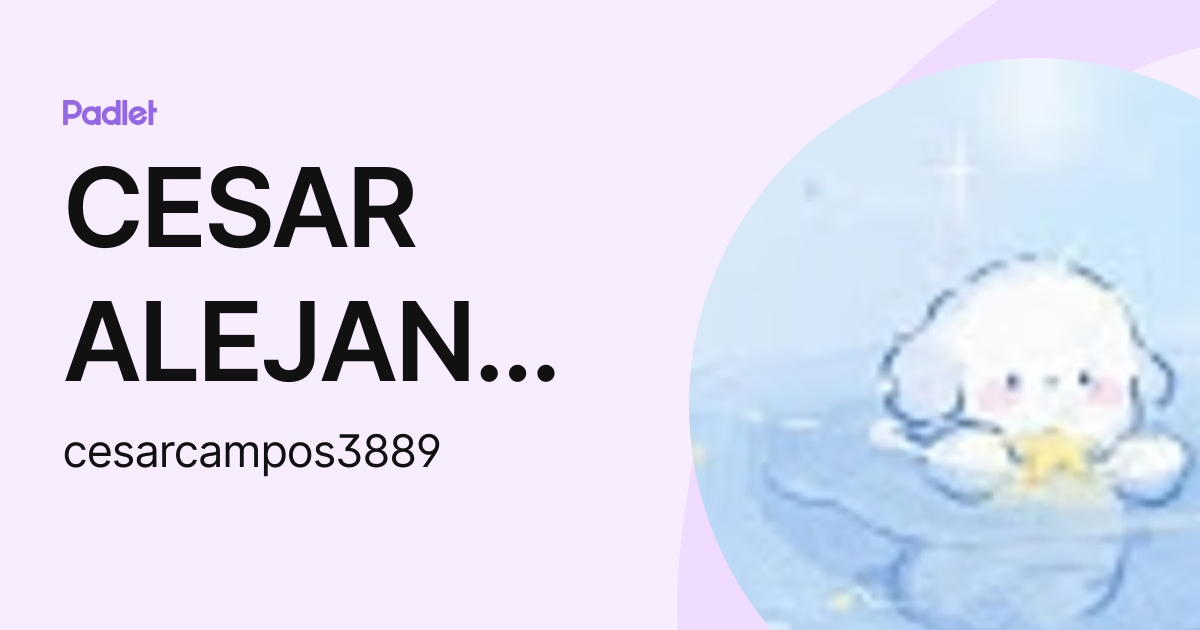 CESAR ALEJANDRO CAMPOS CAMARENA (cesarcampos3889) profile | Padlet