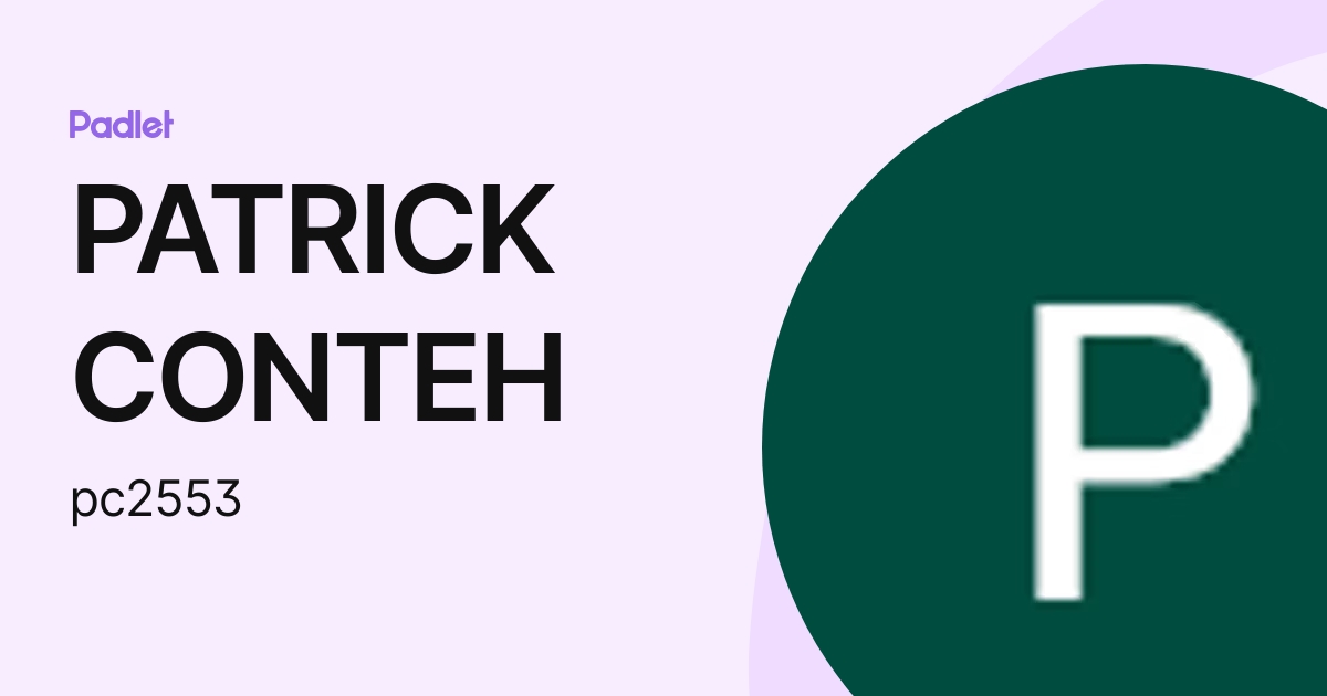 PATRICK CONTEH (pc2553) profile | Padlet