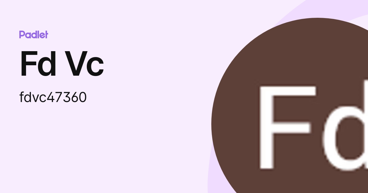 Fd Vc (fdvc47360) profile | Padlet