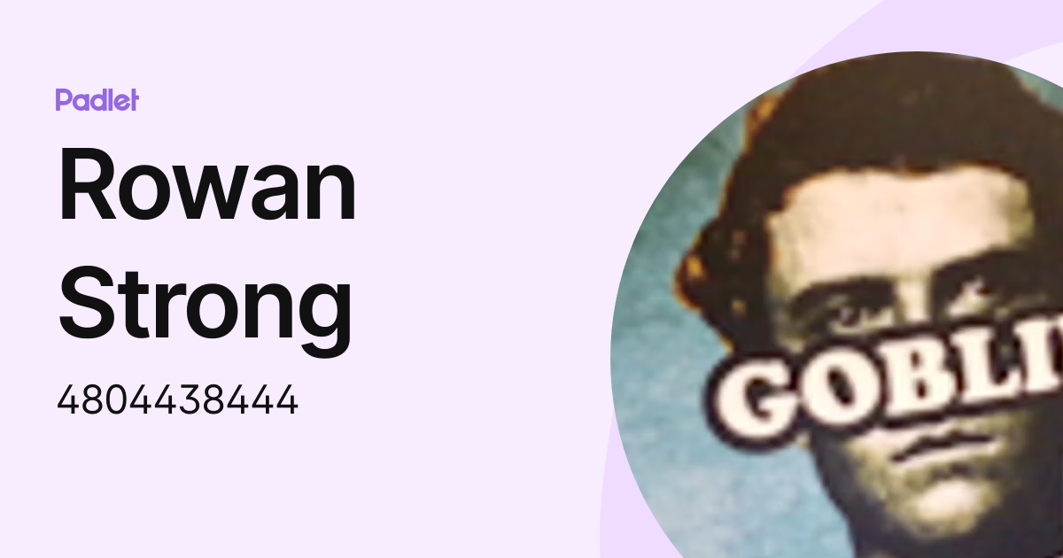 Rowan Strong (4804438444) profile | Padlet