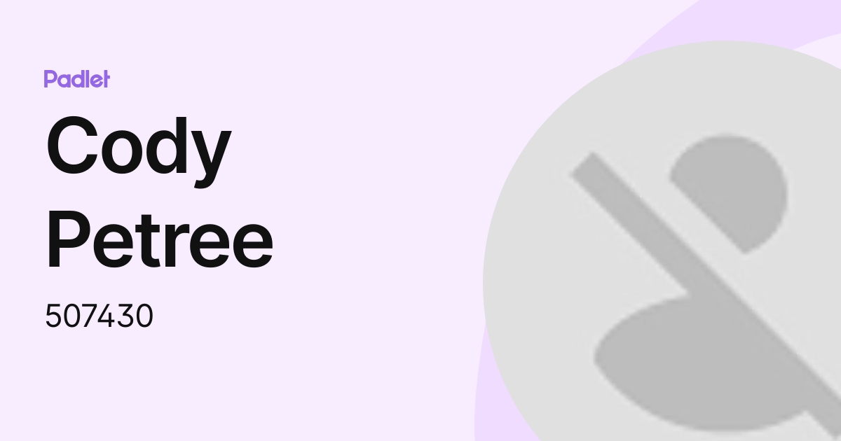 Cody Petree (507430) profile | Padlet
