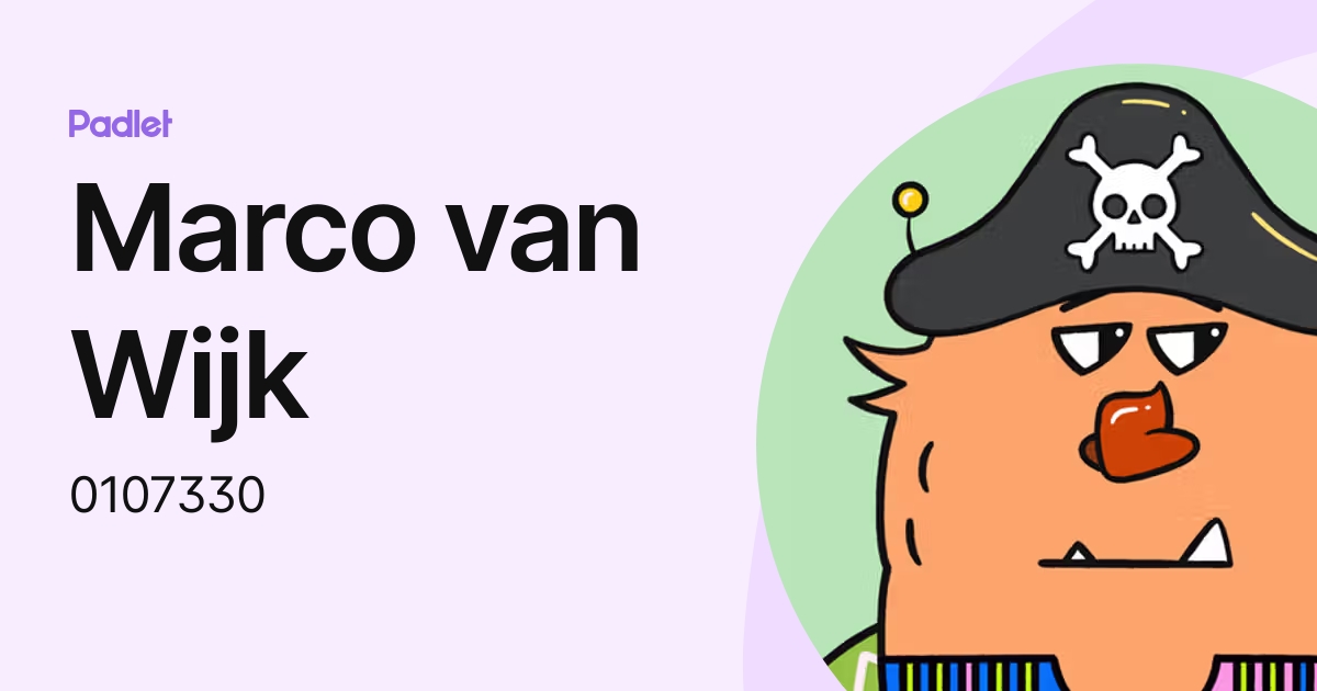 Marco van Wijk (0107330) profile | Padlet