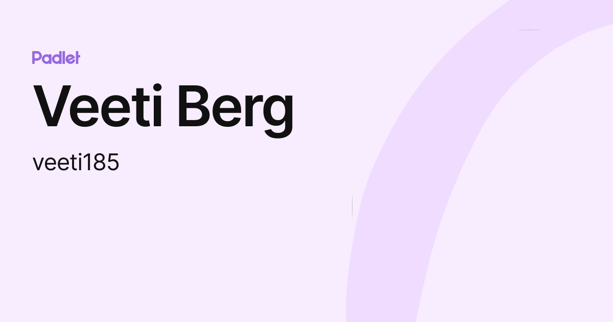 Veeti Berg (veeti185) profile | Padlet
