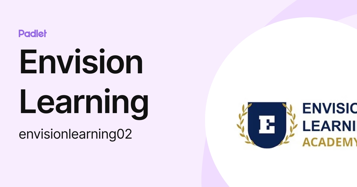 Envision Learning (envisionlearning02) profile | Padlet