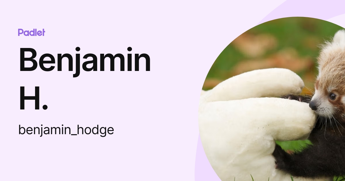 Benjamin H Benjamin Hodge Profile Padlet