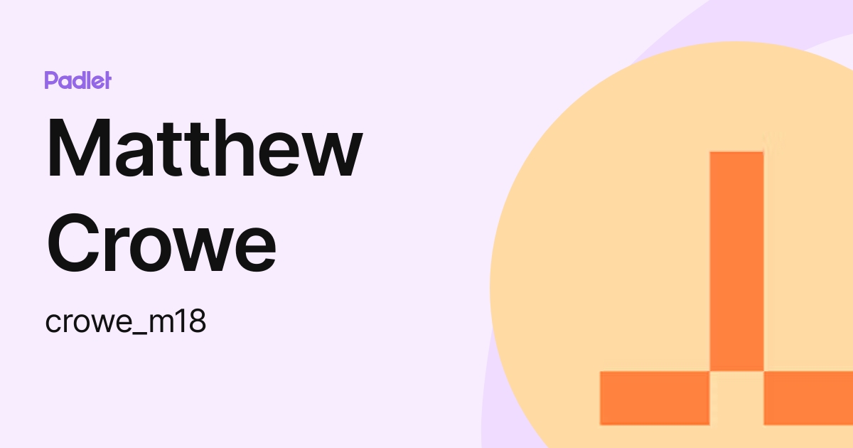 Matthew Crowe (crowe_m18) profile | Padlet