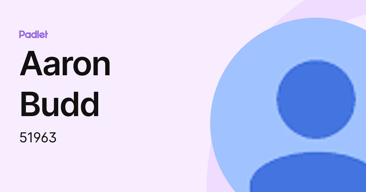 Aaron Budd (51963) profile | Padlet