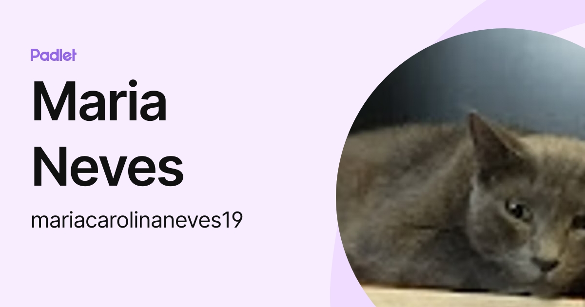 Maria Neves (mariacarolinaneves19) profile | Padlet