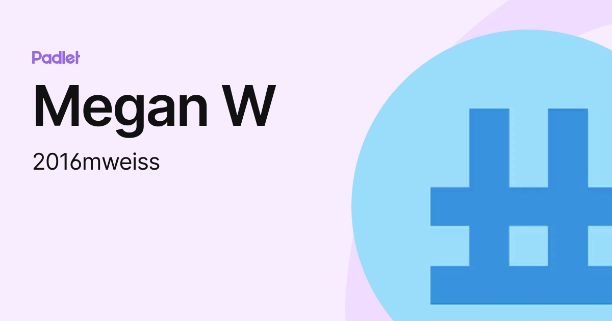 Megan W (2016mweiss) profile | Padlet
