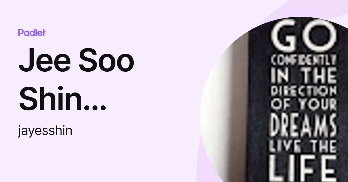 Jee Soo Shin composer (jayesshin) profile | Padlet