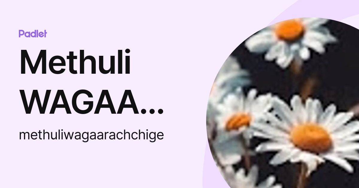 Methuli WAGAARACHCHIGE (methuliwagaarachchige) profile | Padlet