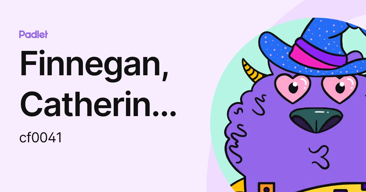 Finnegan, Catherine Dr (School of Vet Med.) (cf0041) profile | Padlet
