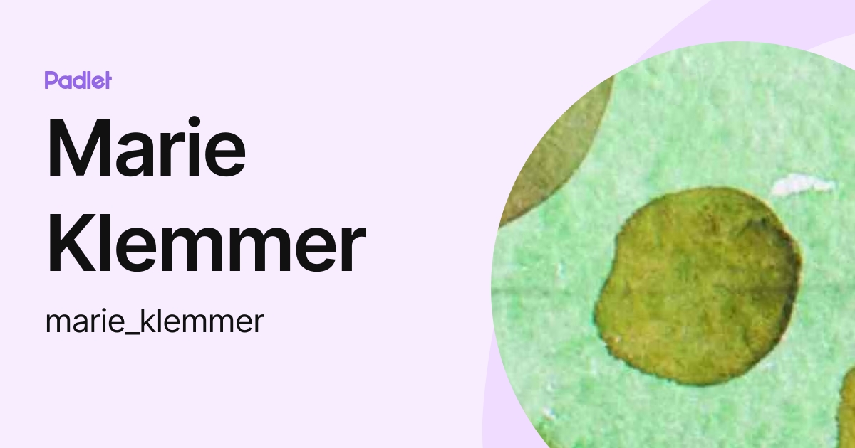 Marie Klemmer (marie_klemmer) profile | Padlet
