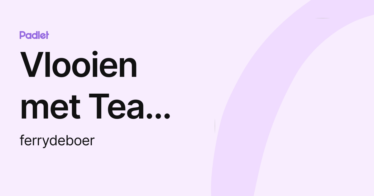 Vlooien met Team Groen en team Oranje (ferrydeboer) profile | Padlet