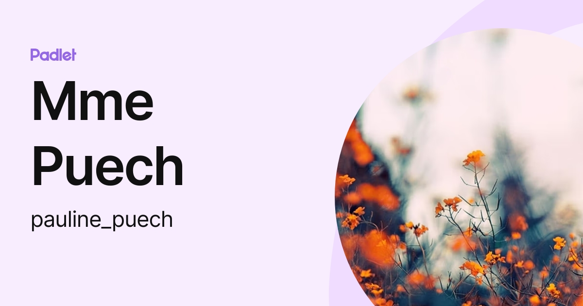 Mme Puech (pauline_puech) profile | Padlet
