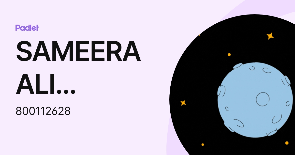 SAMEERA ALI YOUSIF SALEH (800112628) profile | Padlet