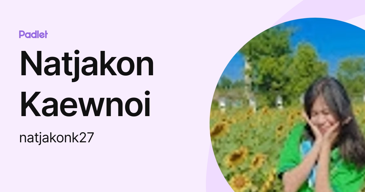 Natjakon Kaewnoi (natjakonk27) profile | Padlet