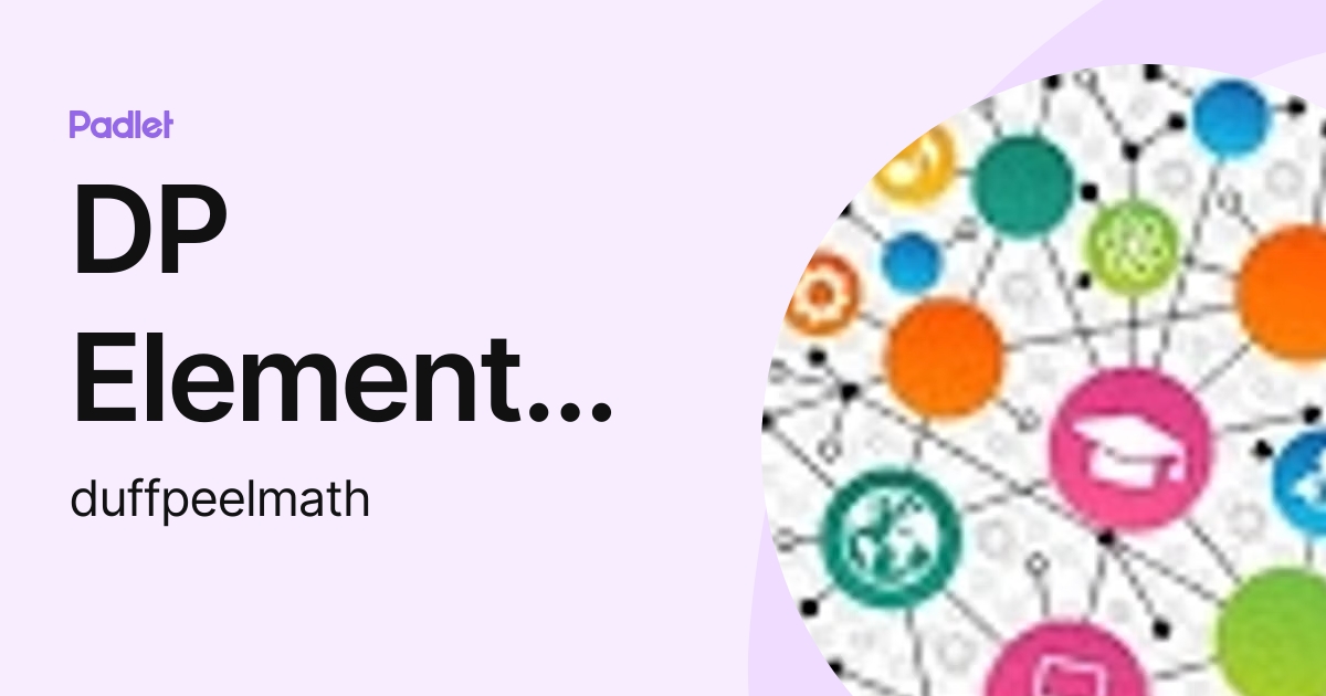 DP Elementary Math (duffpeelmath) profile | Padlet