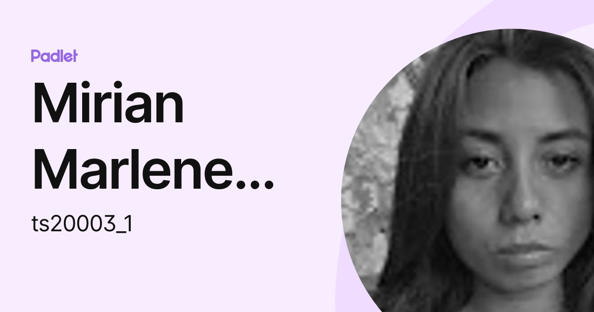 Mirian Marlene Terán Sabala (ts20003_1) profile | Padlet