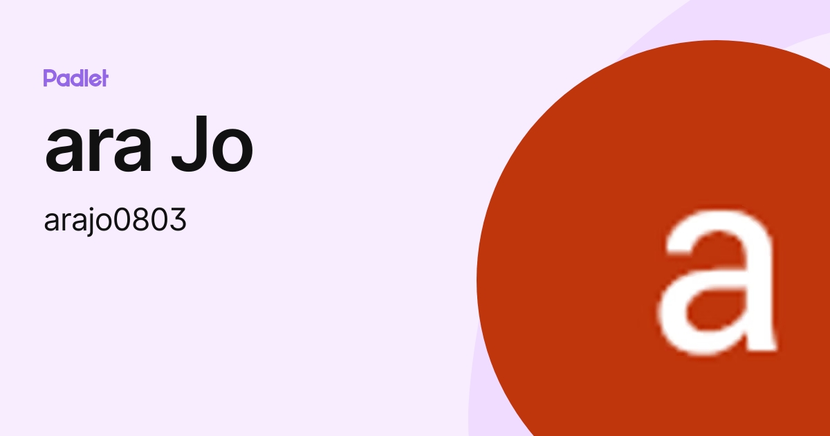 ara Jo (arajo0803) profile | Padlet