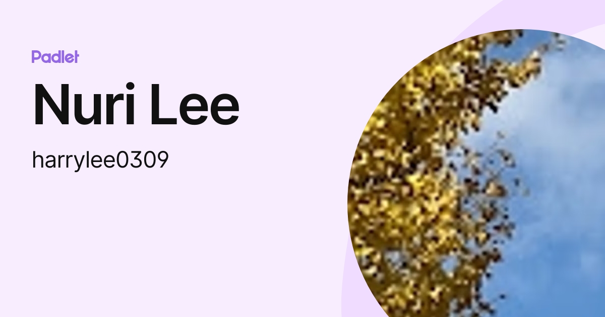 Nuri Lee (harrylee0309) profile | Padlet