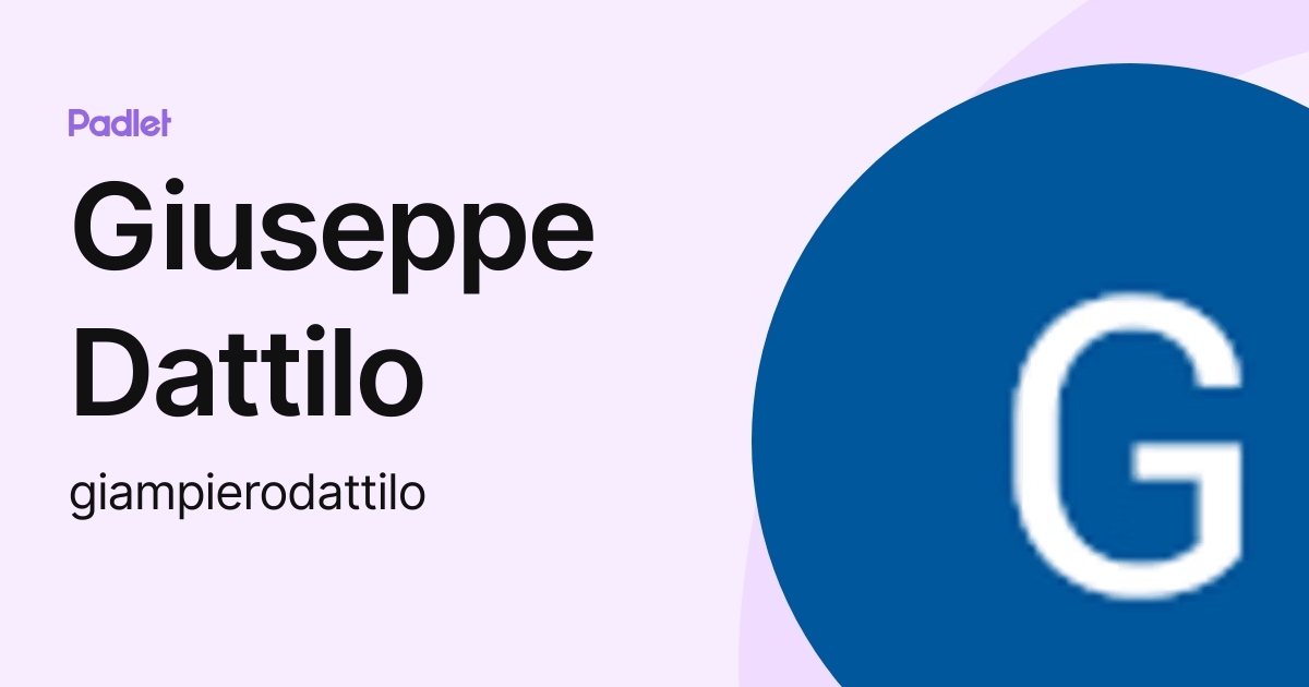 Giuseppe Dattilo (giampierodattilo) profile | Padlet