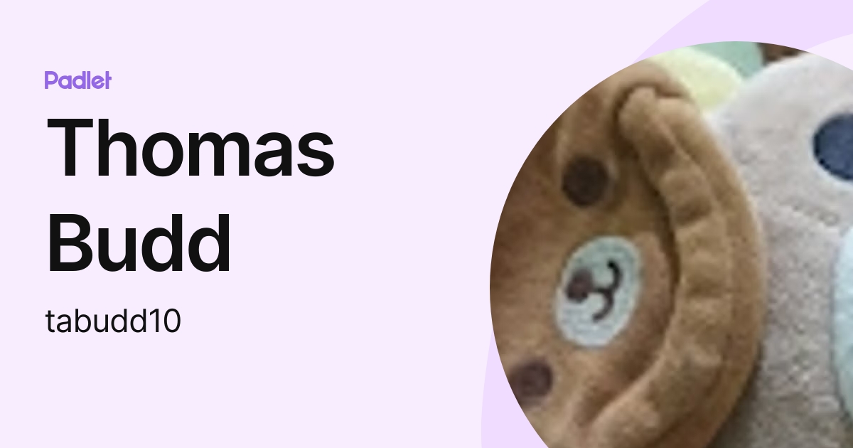 Thomas Budd (tabudd10) profile | Padlet