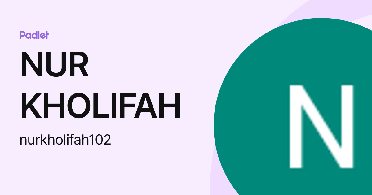 NUR KHOLIFAH (nurkholifah102) profile | Padlet