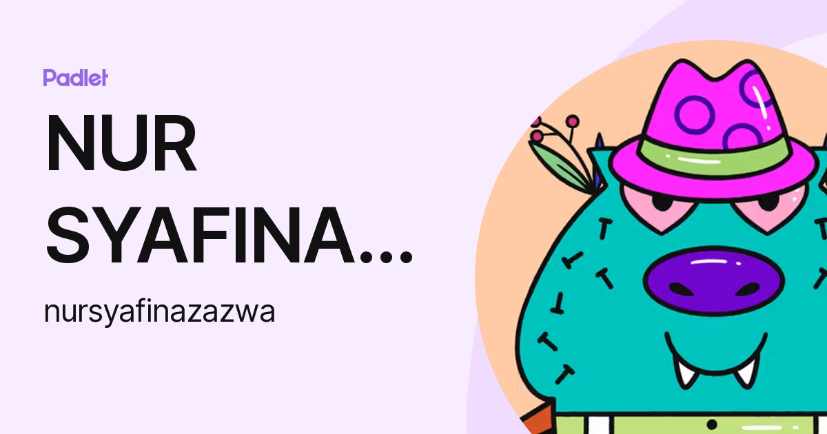 NUR SYAFINAZ AZWA BINTI AZMI A21EA0112 (nursyafinazazwa) profile | Padlet