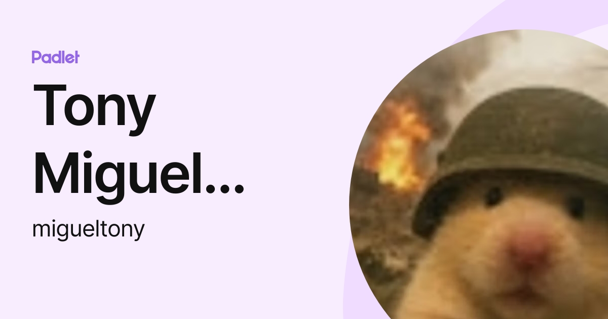 Tony Miguel Lima de Oliveira (migueltony) profile | Padlet