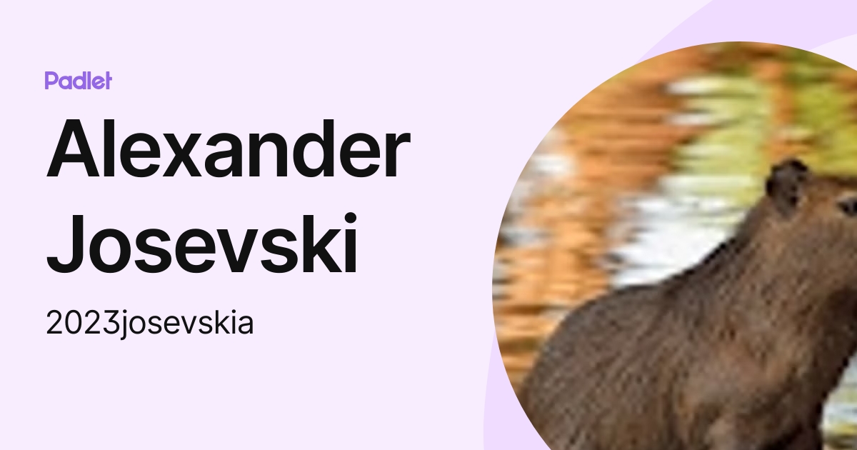 Alexander Josevski (2023josevskia) profile | Padlet
