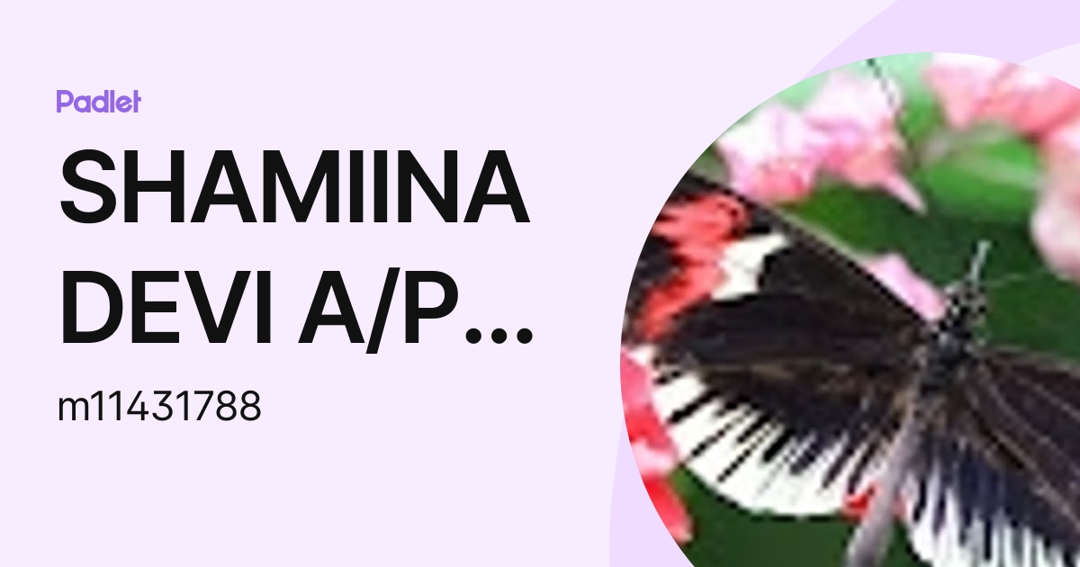 SHAMIINA DEVI A/P SIVE GURU Moe (m11431788) profile | Padlet