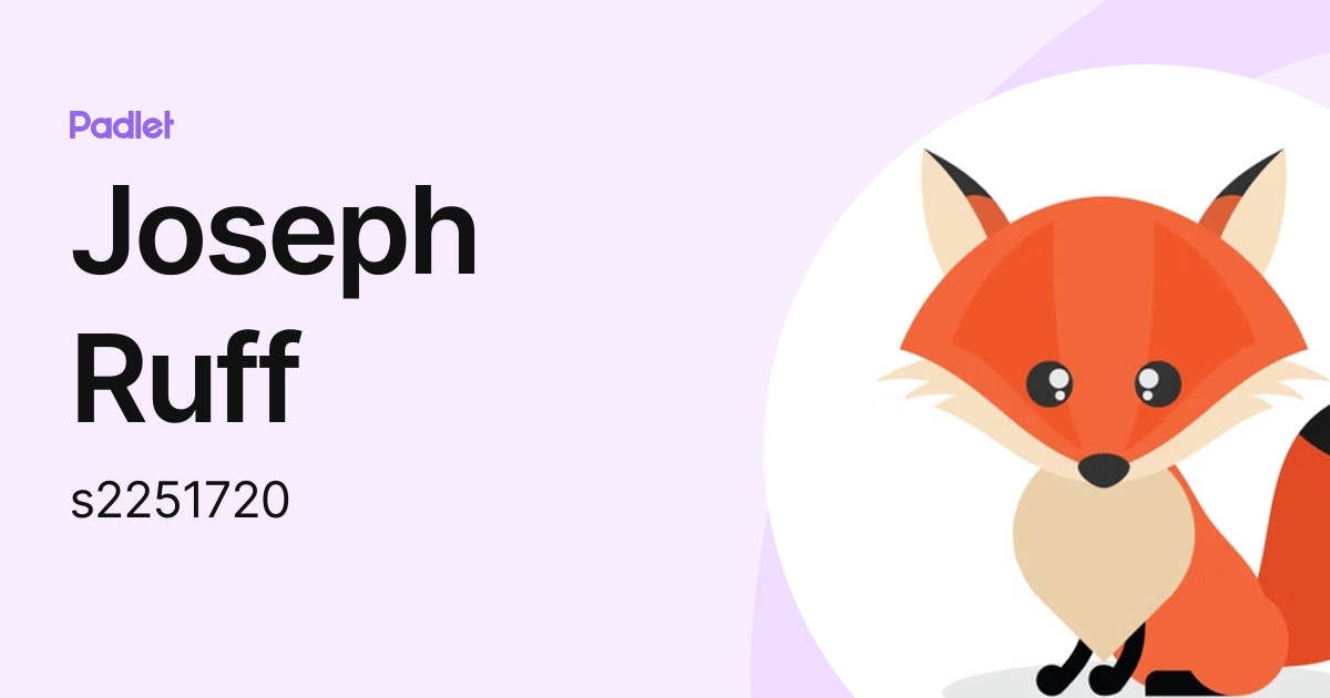 Joseph Ruff (s2251720) profile | Padlet