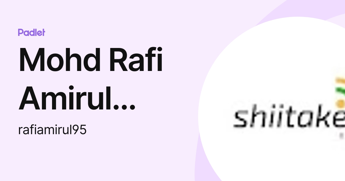 Mohd Rafi Amirul Rahim (rafiamirul95) profile | Padlet