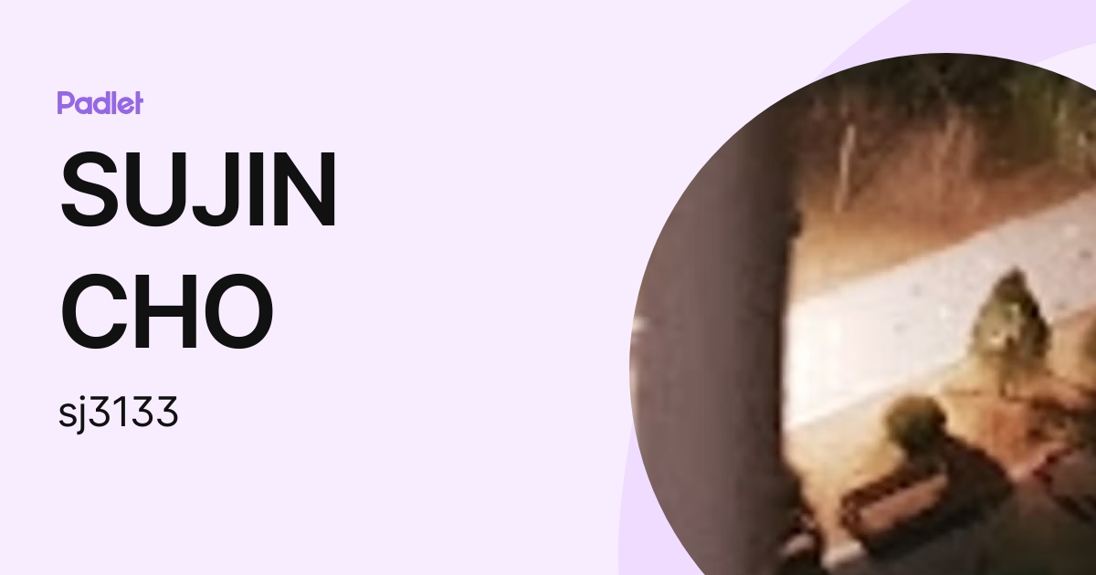 SUJIN CHO (sj3133) profile | Padlet