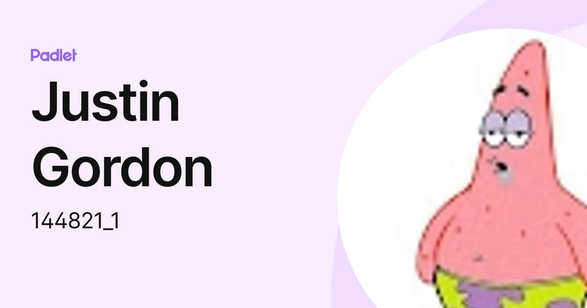 Justin Gordon (144821_1) profile | Padlet