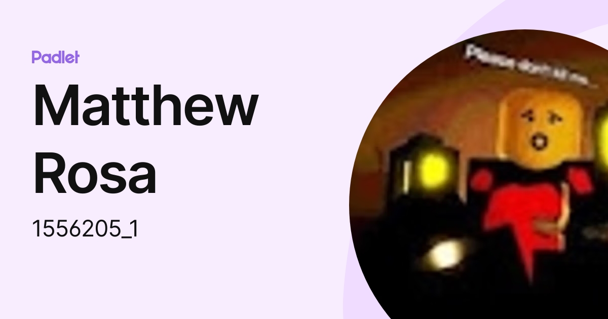 Matthew Rosa (1556205_1) profile | Padlet